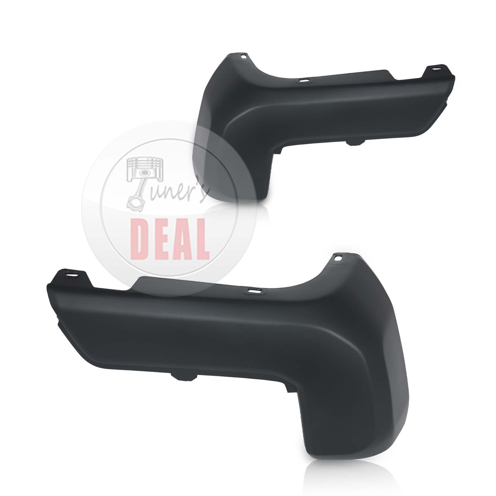 Partzer Pair Rear Bumper End Cap Black Set Fits for 2016-2022 Toyota ...
