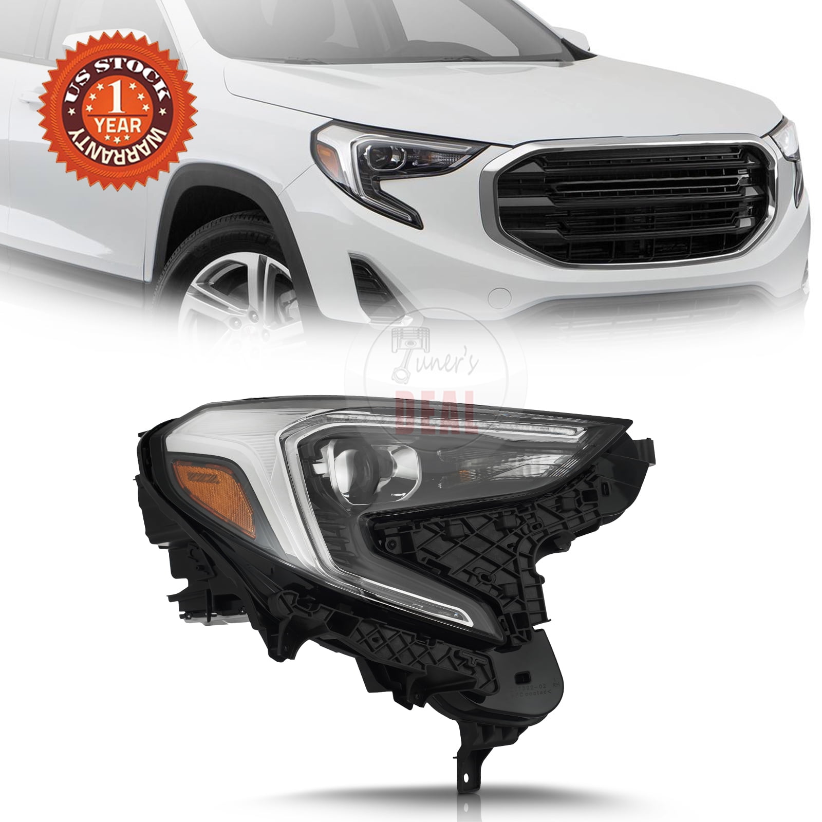 Partzer Xenon HID Headlamp Headlight Assembly Passenger Right RH Side for 2018 2019 2020 2021 ...