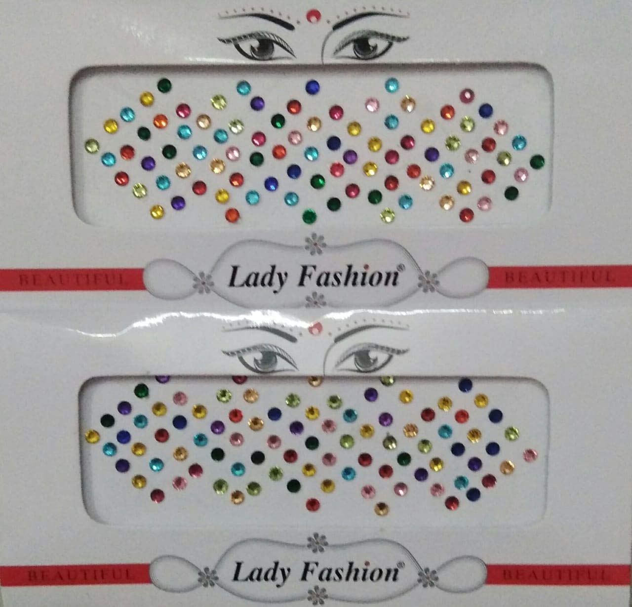 Parveen Enterprises -Large Size Multicolour Stone Bindis Set Of 2 Packs ...