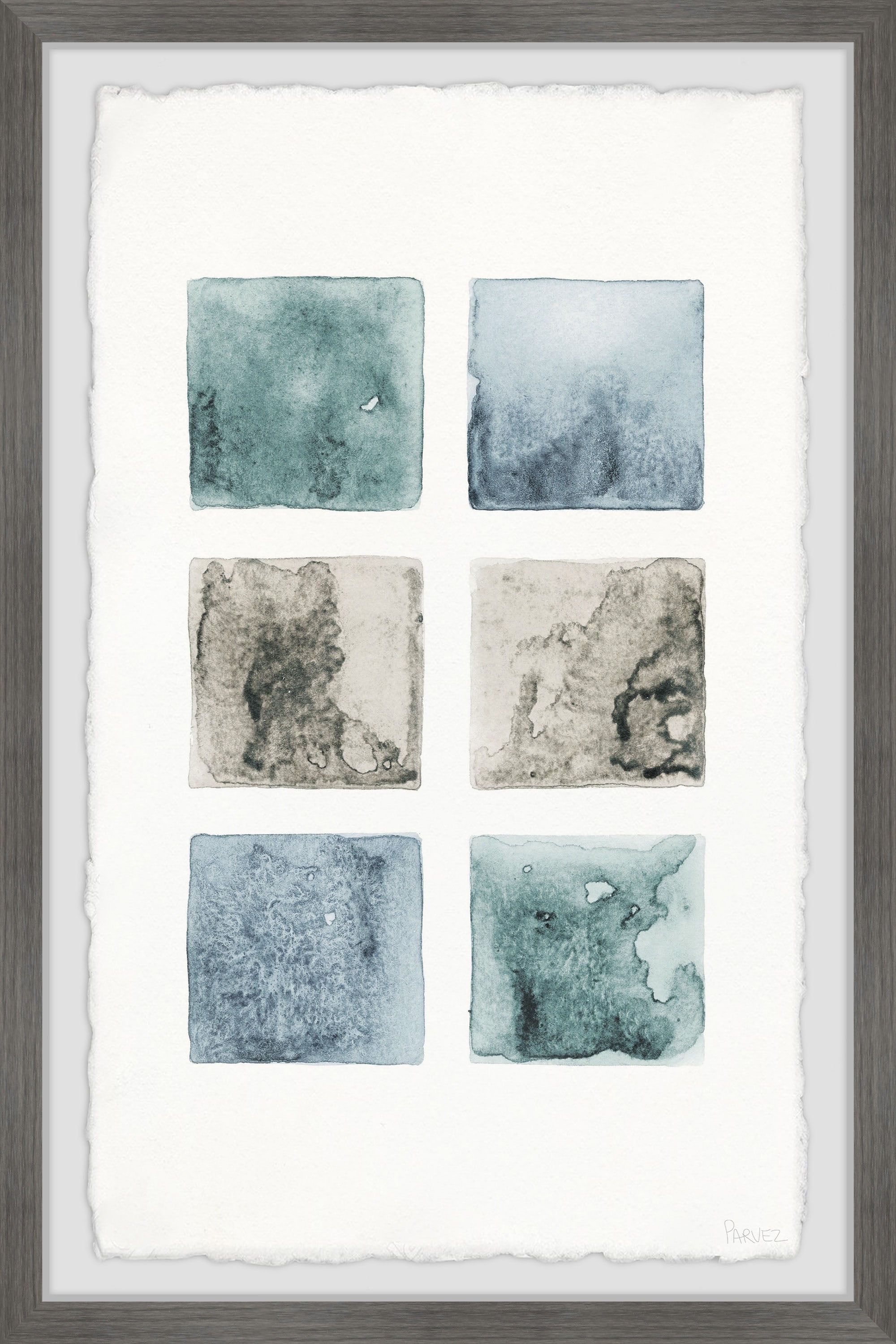 Parvez Taj Dark Shaded Squares Framed Wall Art - Walmart.com