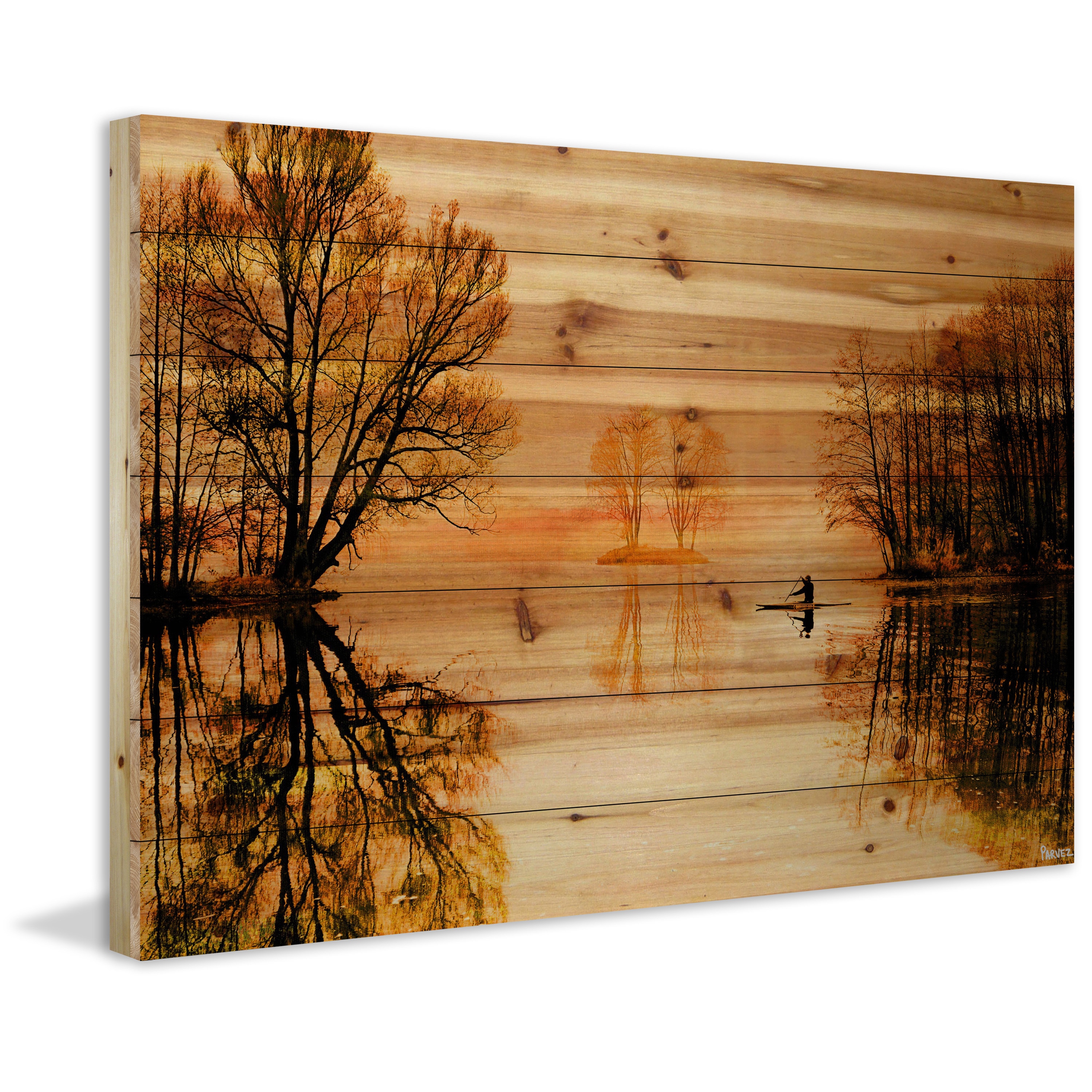 Parvez Taj Glass Lake Pinewood Wall Art - Walmart.com