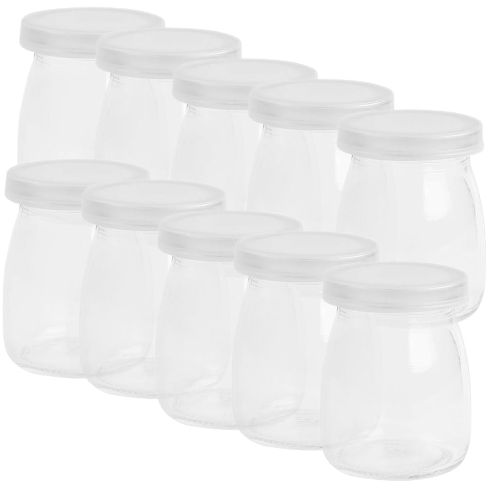 Fashionable Transparent Glass Pudding Cups with Lid for Home Dessert ...