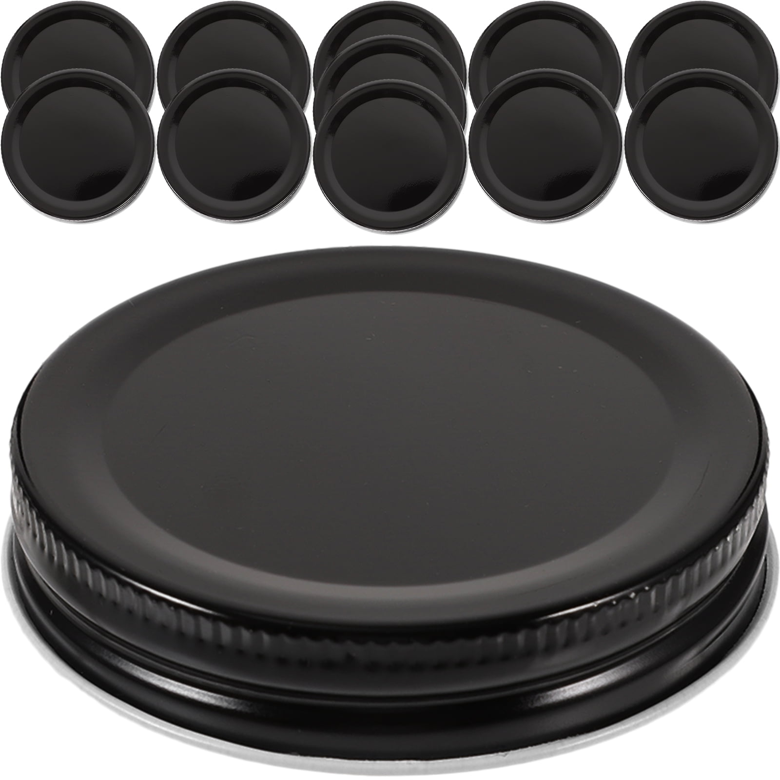 Parvistic 10-Pack 70mm Wide Mouth Metal Jar Lids with Leak-Proof ...