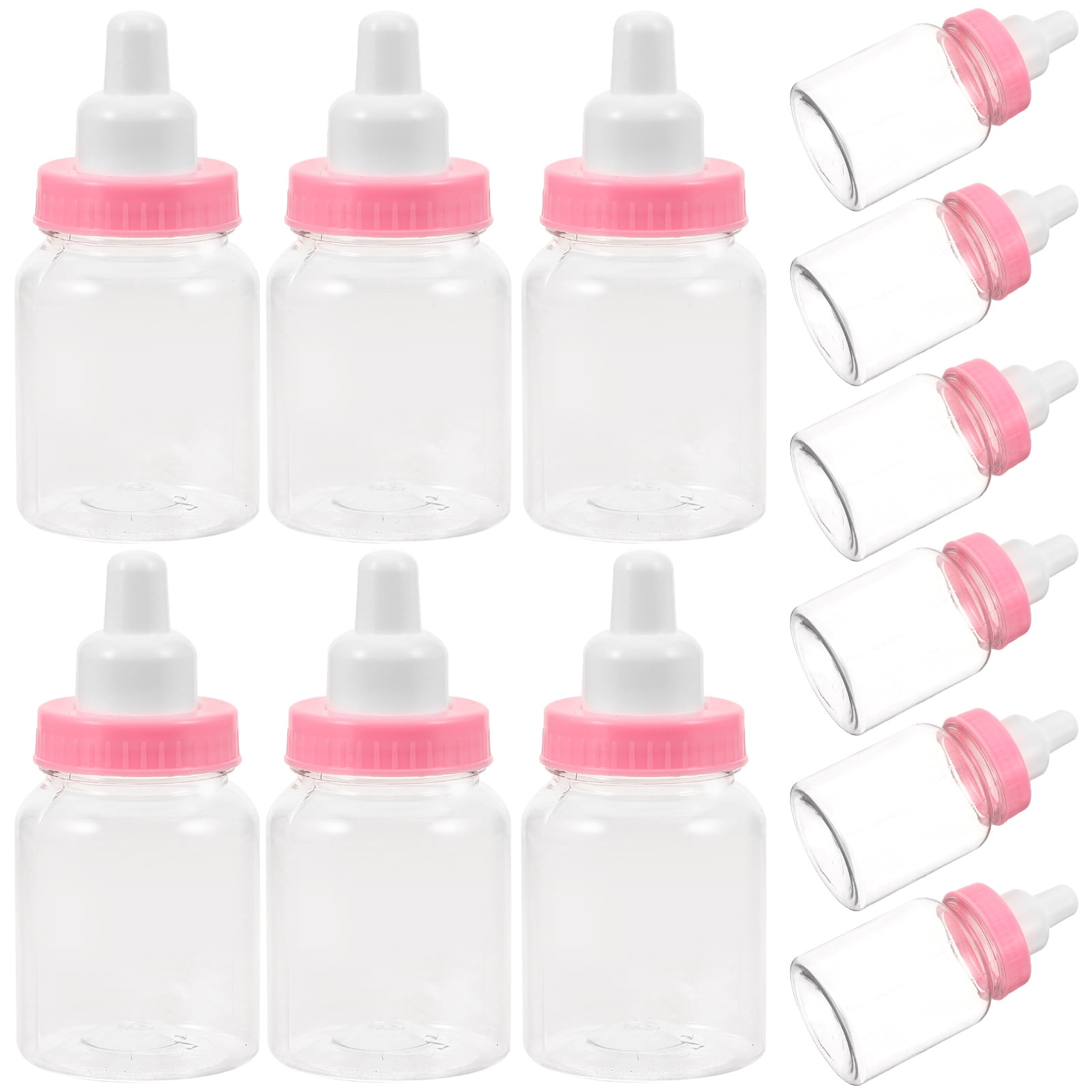 12pcs Feeder Style Mini Candy Bottle Gift Box Baby Shower Favors (Pink ...