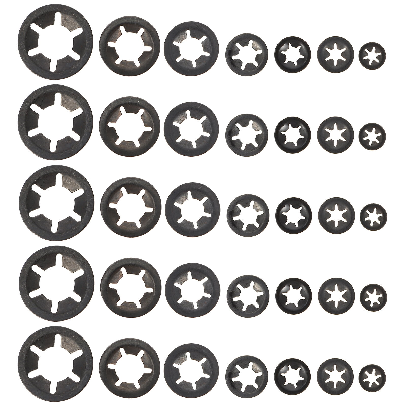 Parvistic 210pcs Carbon Steel Internal Tooth Plum Washers Quick Speeds ...