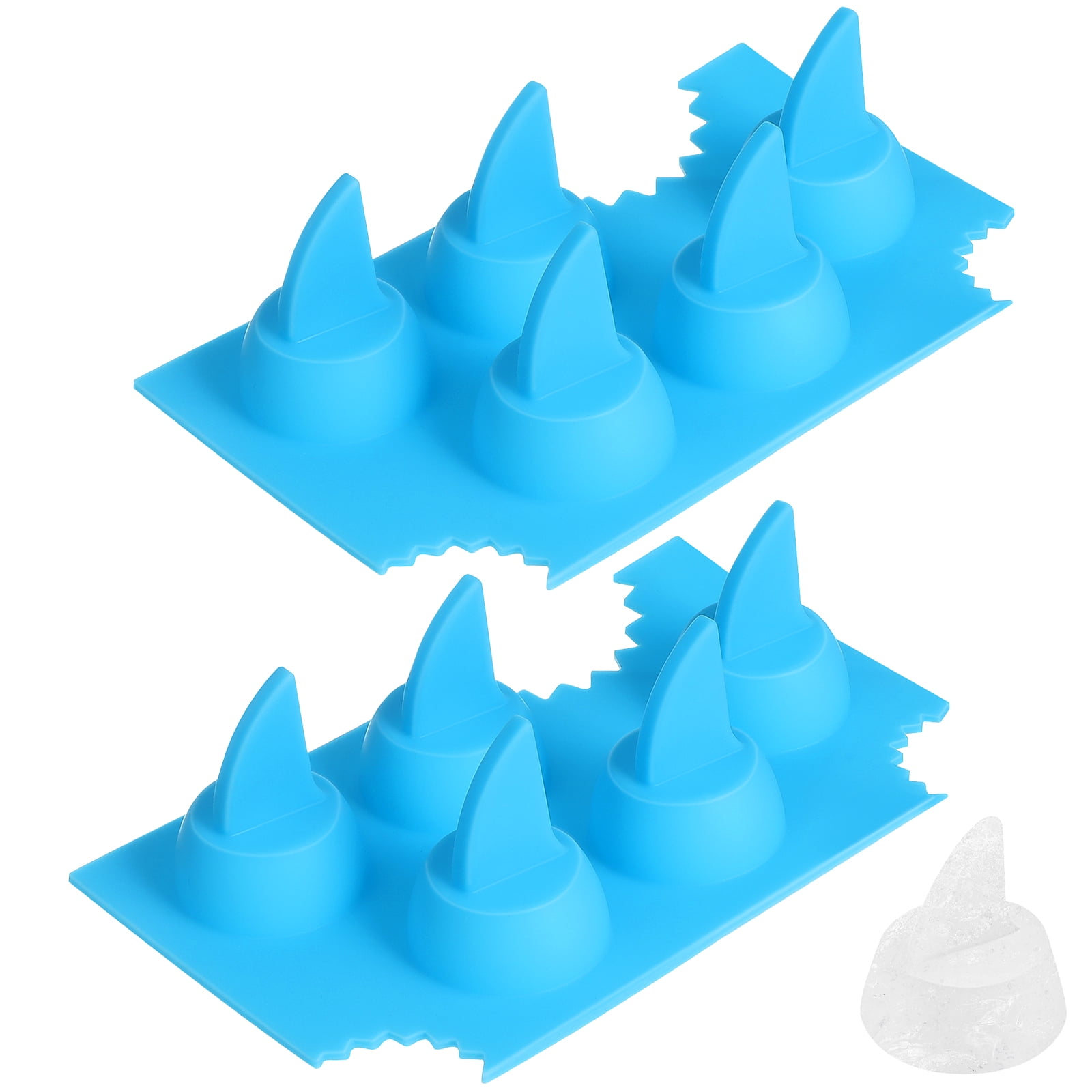 Parvistic 2PCS Shark Fin Ice Cube Jelly Tray Silicone Shark Cake ...