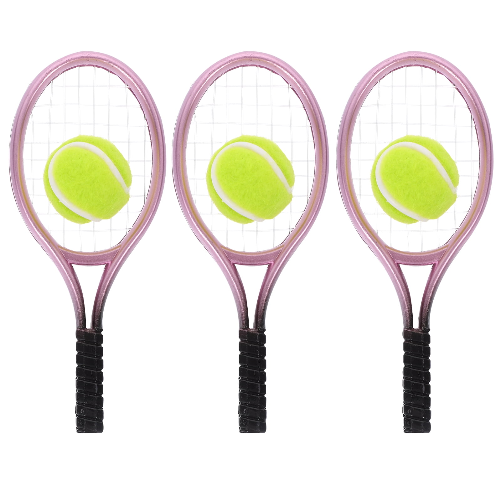 Parvistic 3 Sets Mini House Tennis Set Miniature Tennis Racket Mini ...