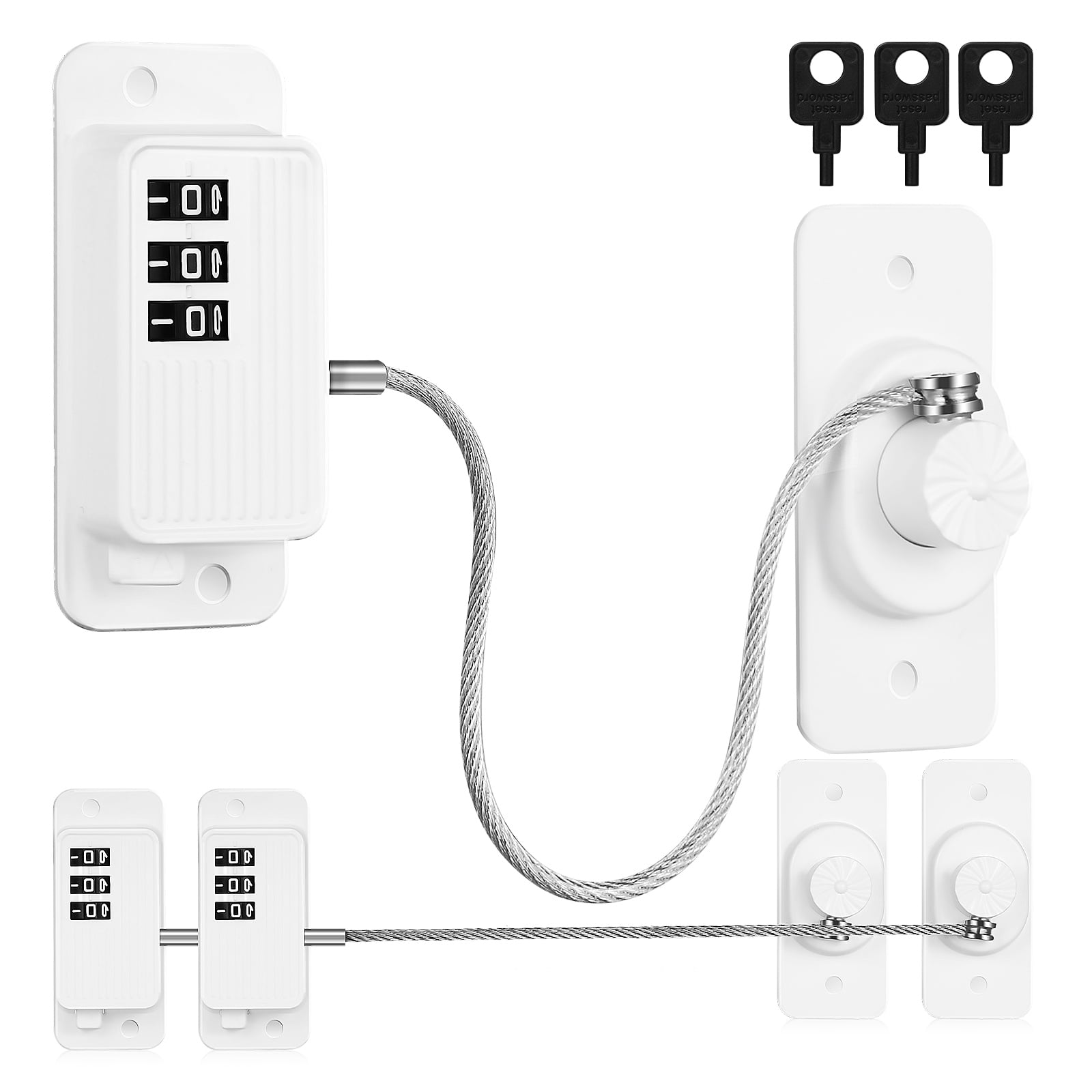 Parvistic 3pcs Refrigerator Lock Freezer Lock Drawer Cabinet Coded Lock ...