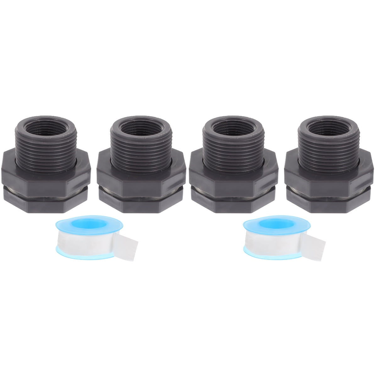Parvistic 4 pcs PVC Bulkhead Fitting 3/4 Inch Pipe Connector for Rain ...