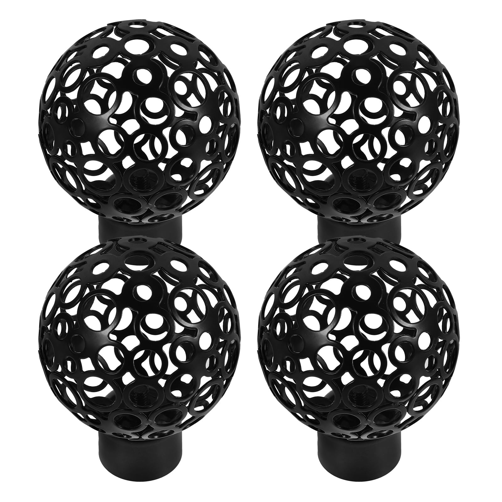 Parvistic 4pcs Curtain Finials hollow out Finials Drapery Rail Pole ...