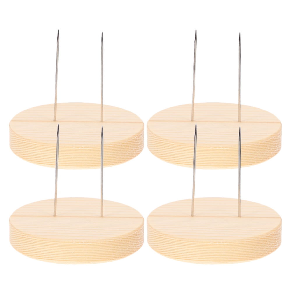 Parvistic 4pcs Wooden Base Needle Stands Crochet Dolls Holder Felting ...
