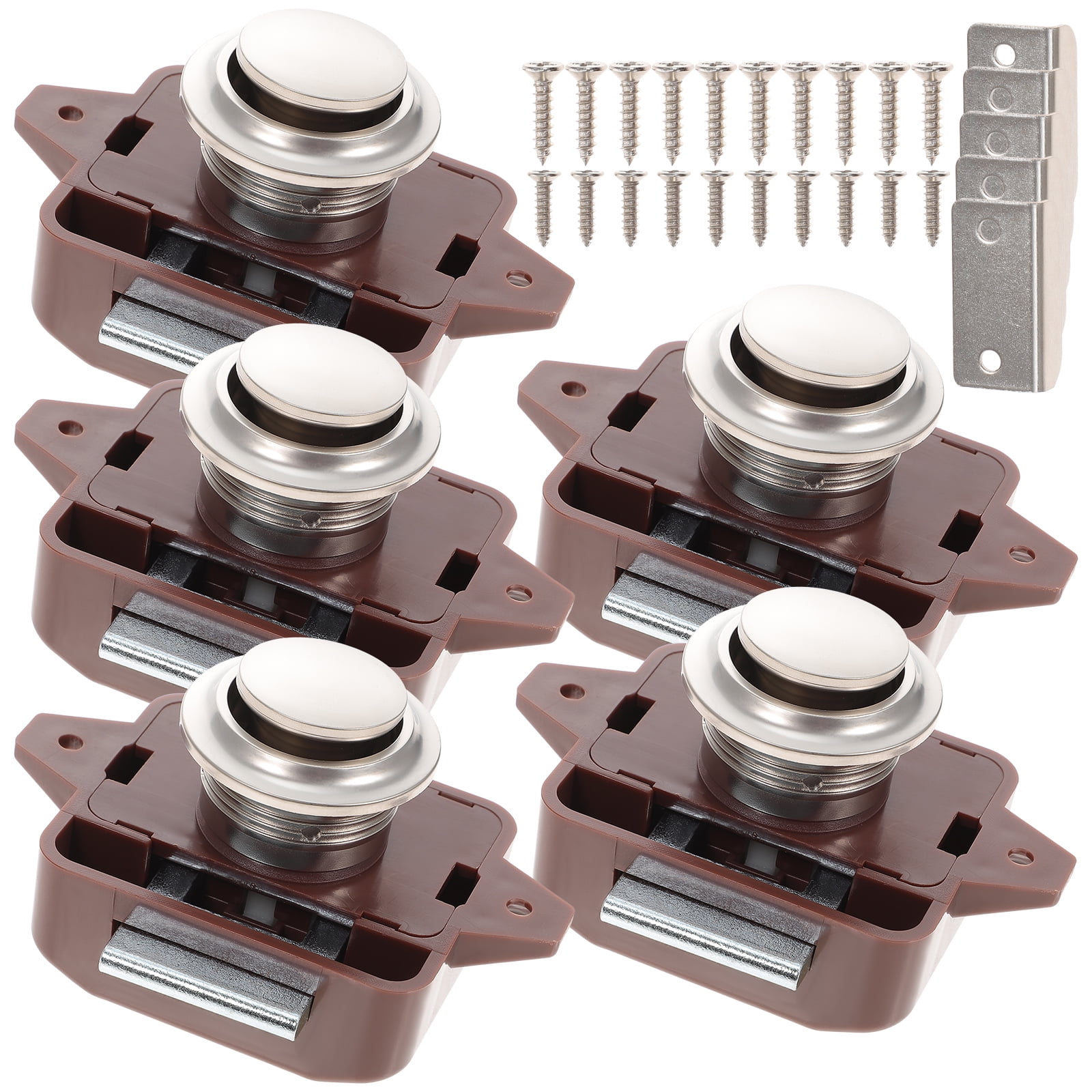 Parvistic 5pcs Push Button Latch Catch Push Button Lock Cupboard Door ...