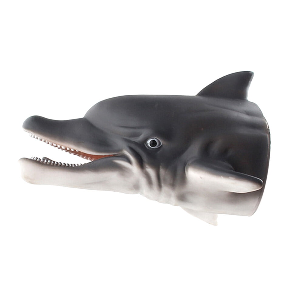 Simulation Dolphin Head Hand Puppet Toy Funny Dolphin Role Play Toy ...