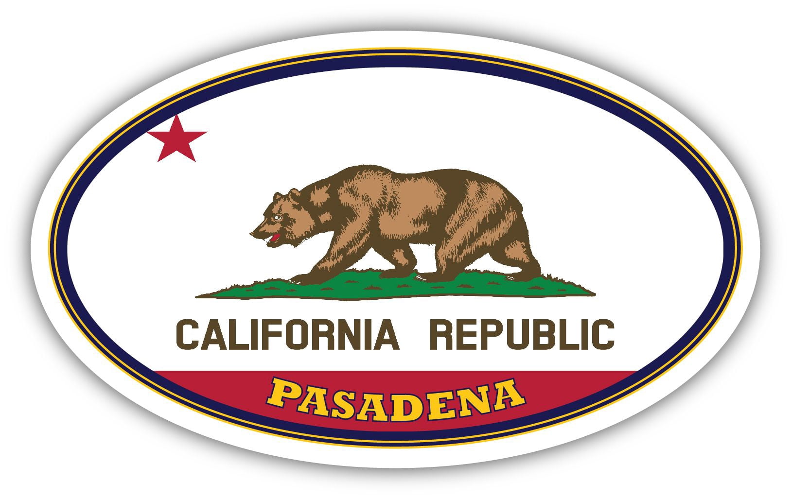 Pasadena City California State Flag | CA Flag Los Angeles County Oval ...