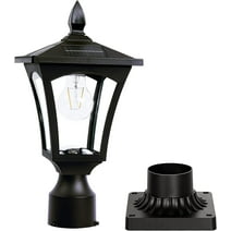 Pasamic Outdoor Solar Post Light Fixture with 3" Pier Mount Base, Dusk ...