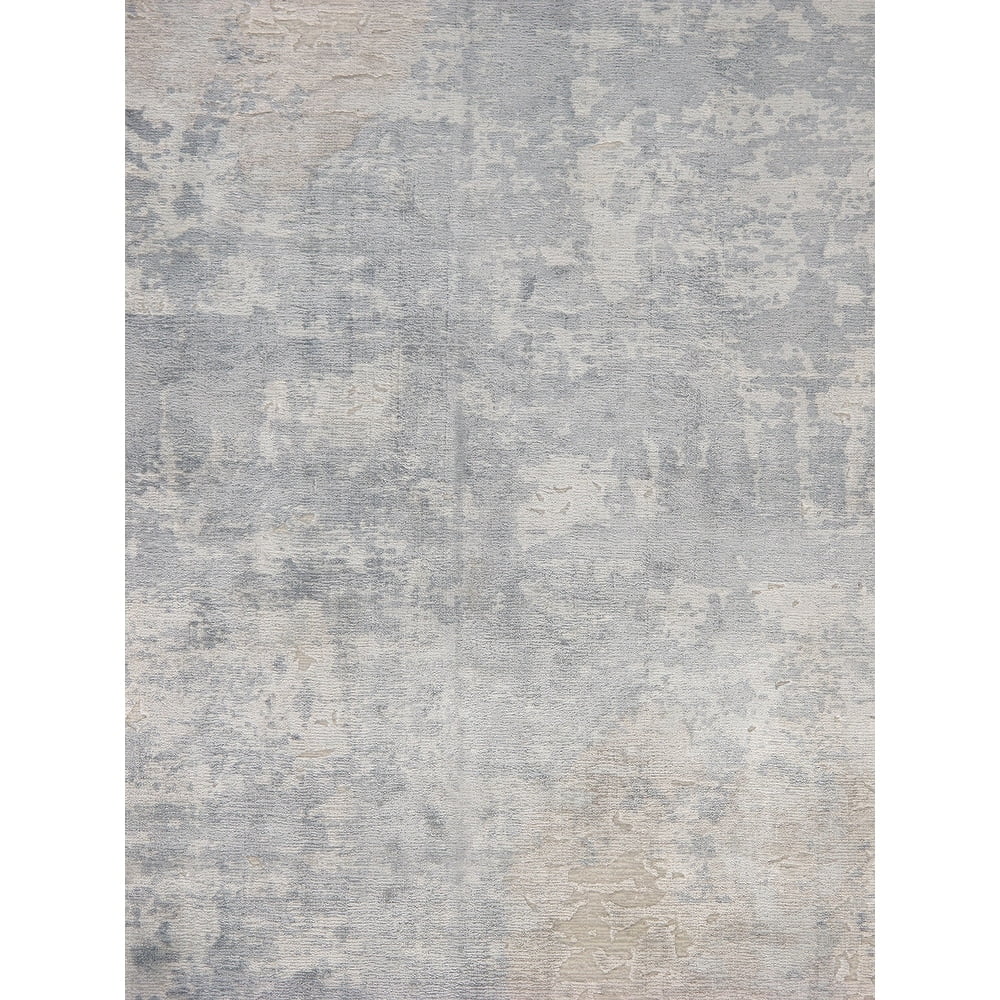 Pasargad Home Beverly 10' x 14' Hand-Loomed Bamboo Silk Silver/Blue Rug ...