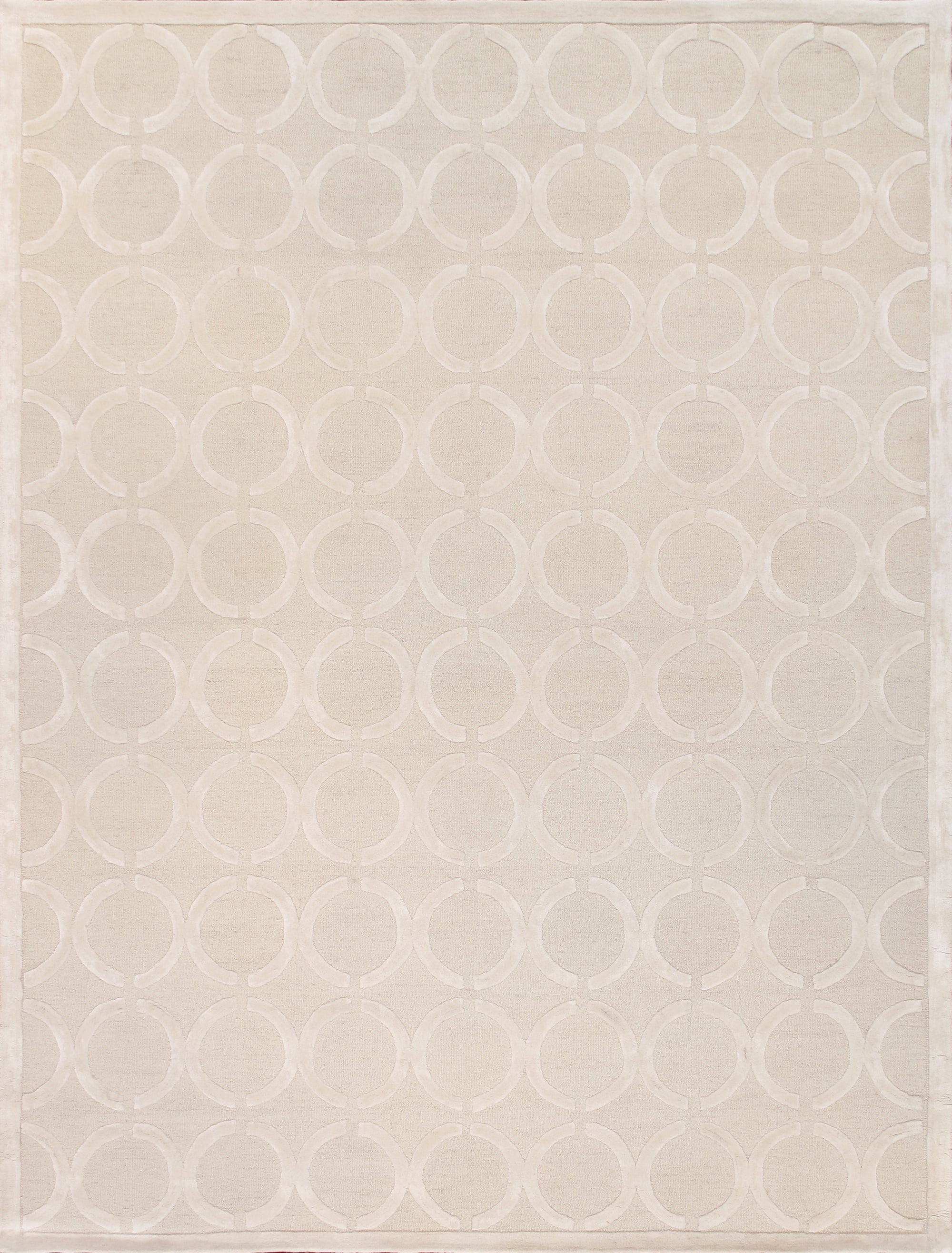 Pasargad Home Edgy 4' x 6' Hand-Tufted Silk and Wool Ivory Rug, For ...
