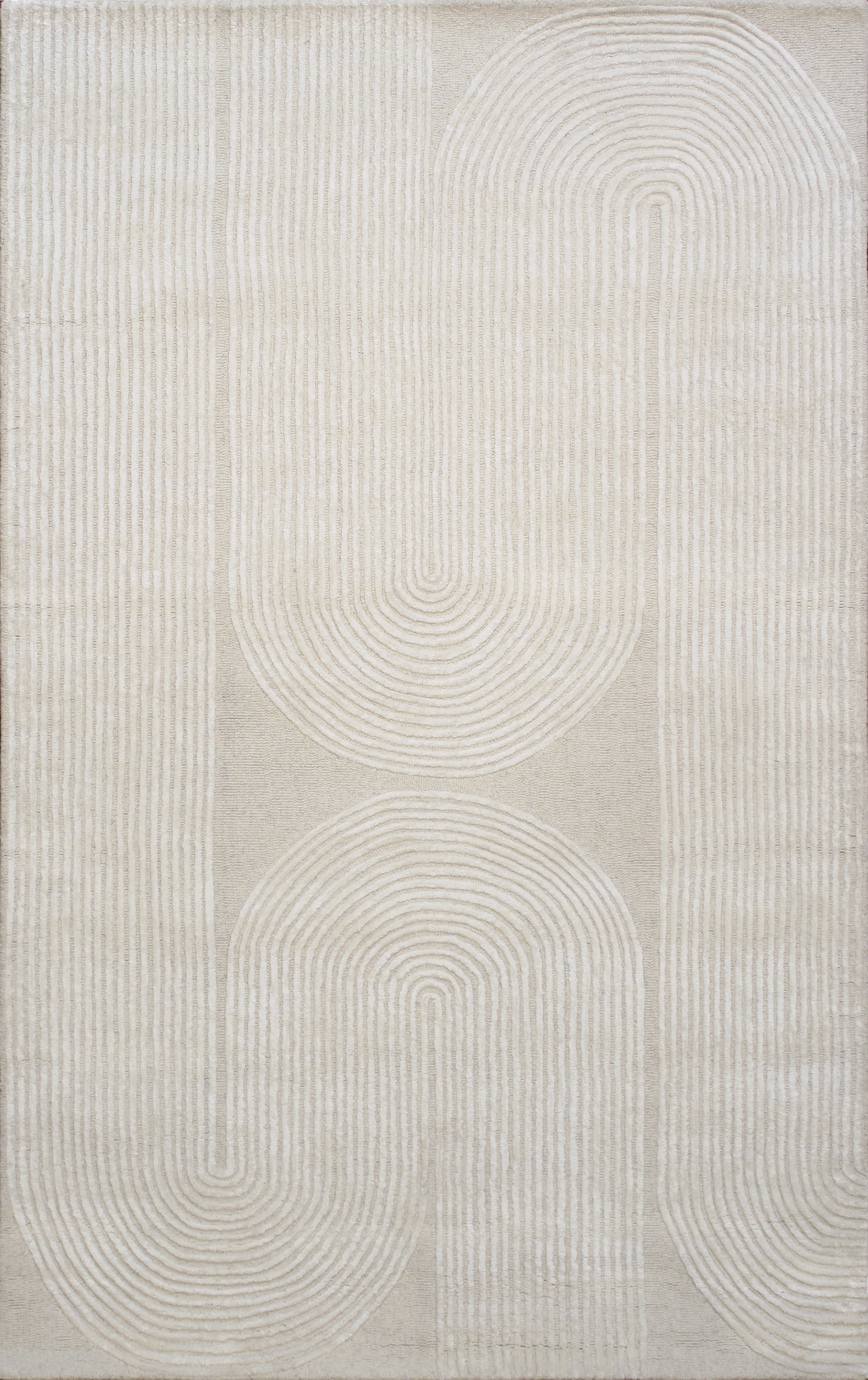 Pasargad Home Edgy Collection Hand-Tufted Beige/Ivory Silk and Wool ...