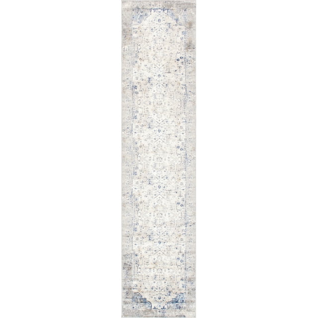 Pasargad Home Efes 2.04' x 10' Power-Loomed Light Grey/Light Blue ...