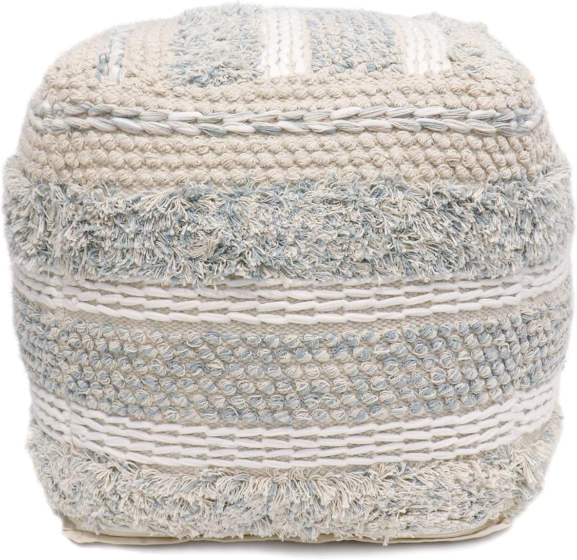 Pasargad Home Grandcanyon Premium Cotton Pouf, 100% Cotton Pouf, Hand Woven- Polly Stuffed Pouf ...