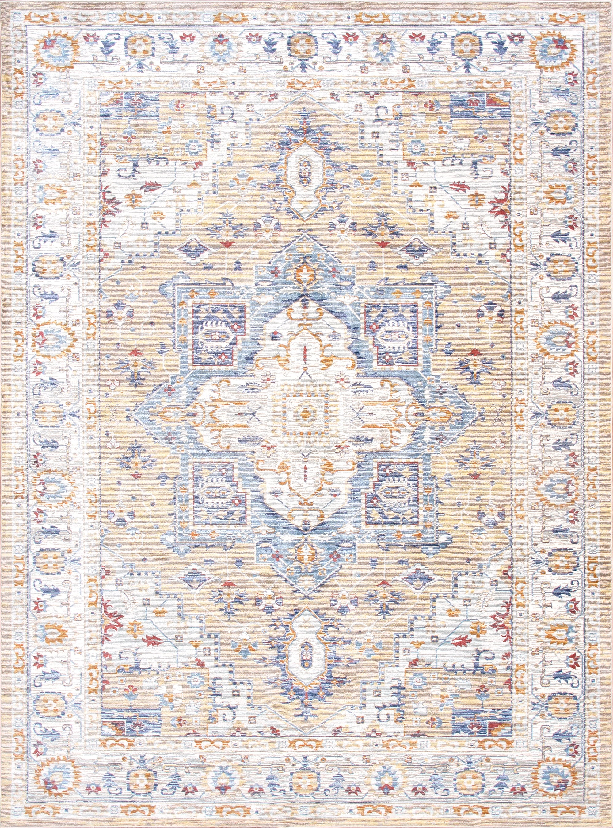 Pasargad Home Heritage 10' x 14' Power-Loomed Gold/Ivory Rug, For ...