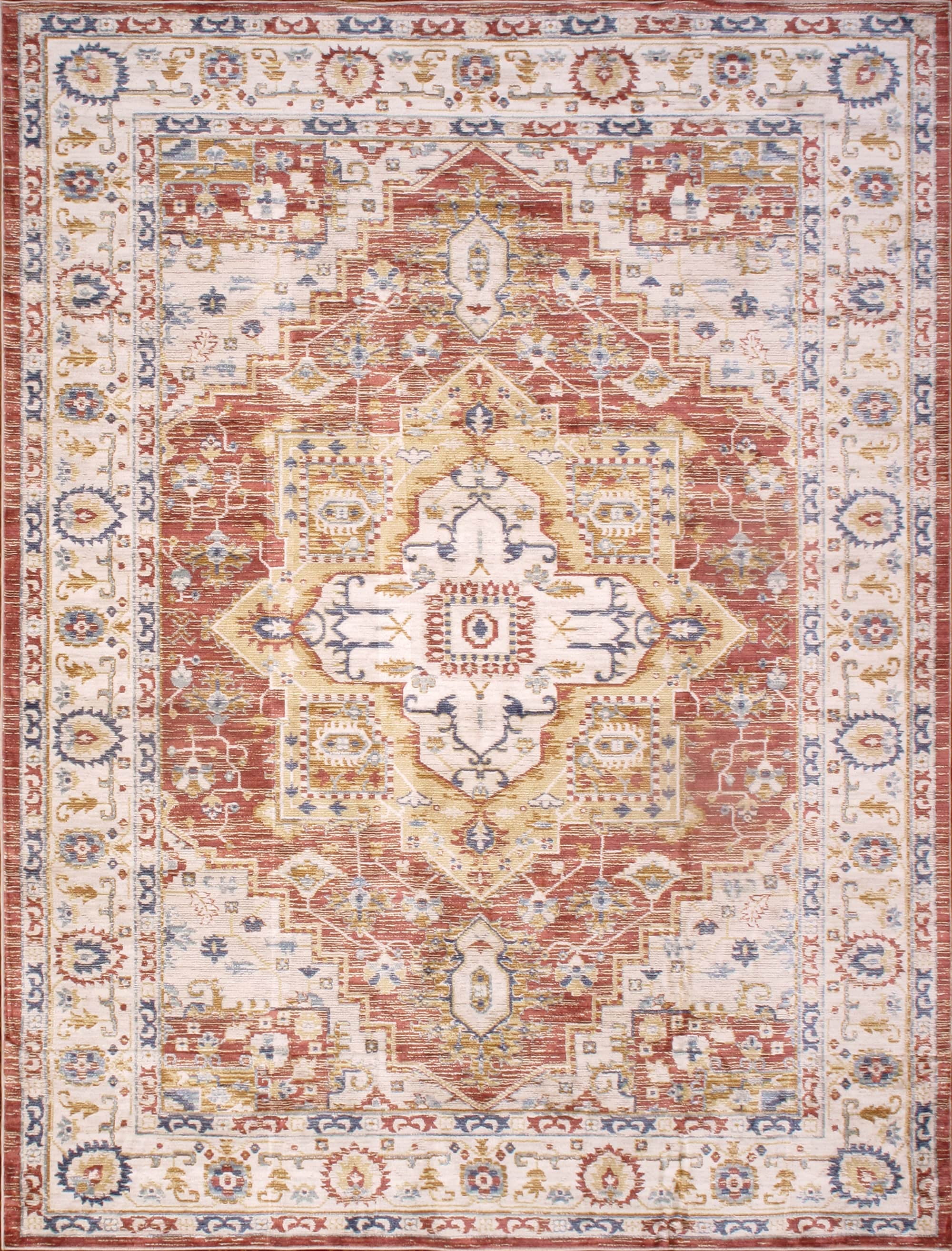 Pasargad Home Heritage 8' x 10' Power-Loomed Rust/Ivory Rug, For Indoor ...