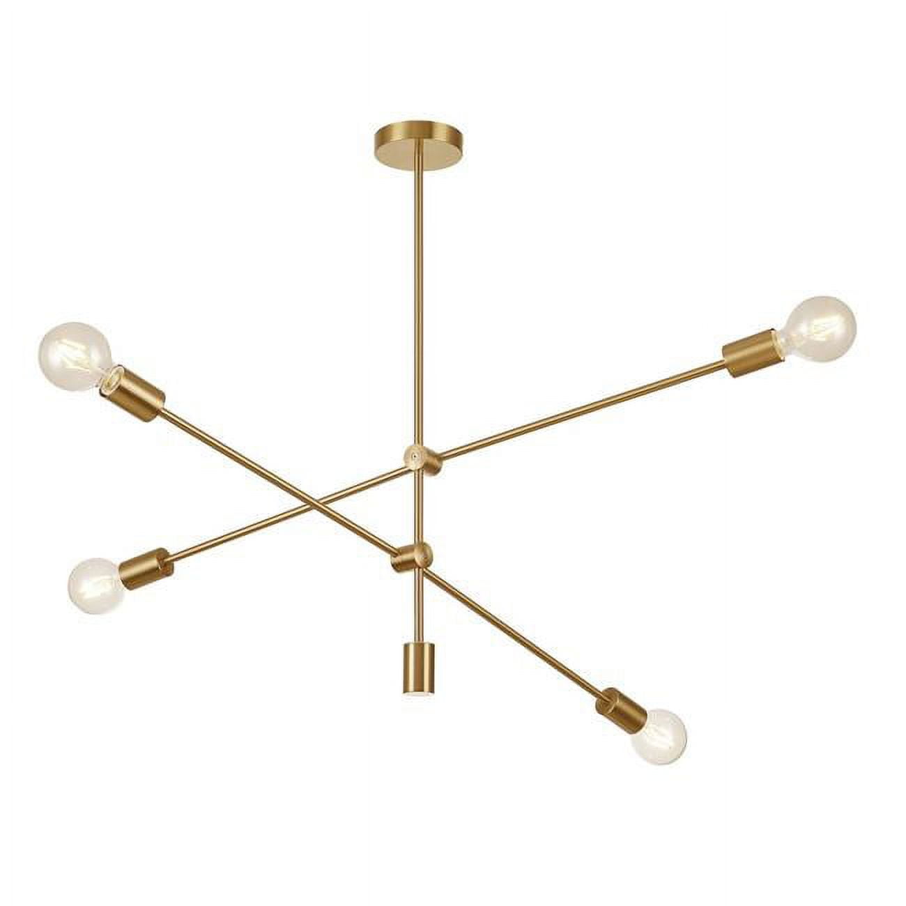 Pasargad Home PLH7050-4 4-Light Modern Sputnik Linear Chandelier, White ...