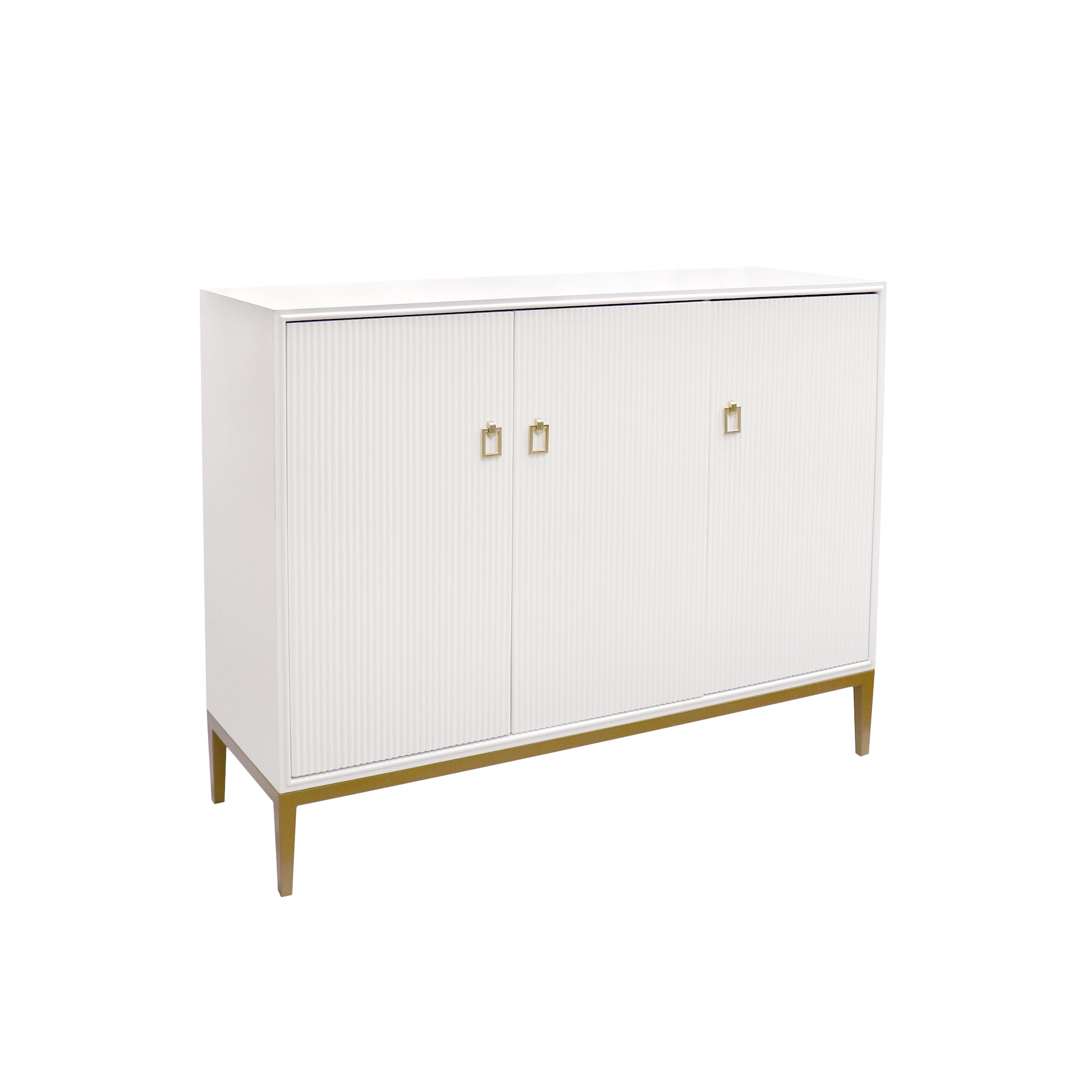 Pasargad Home Victoria Ivory Sideboard 3 Doors with Bronze Metal Frame ...
