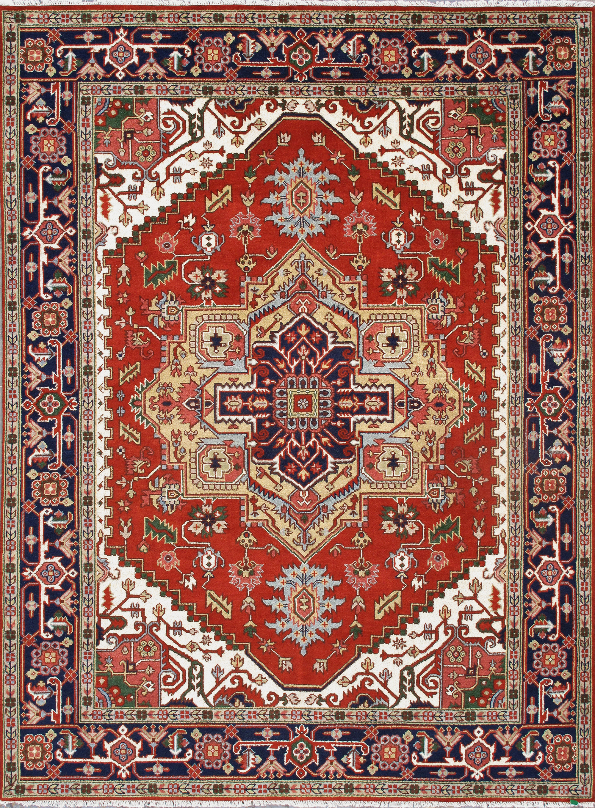 Pasargad Home Serapi 5' X 8' Hand-Knotted Wool Rust/Navy Rug - All Ages ...