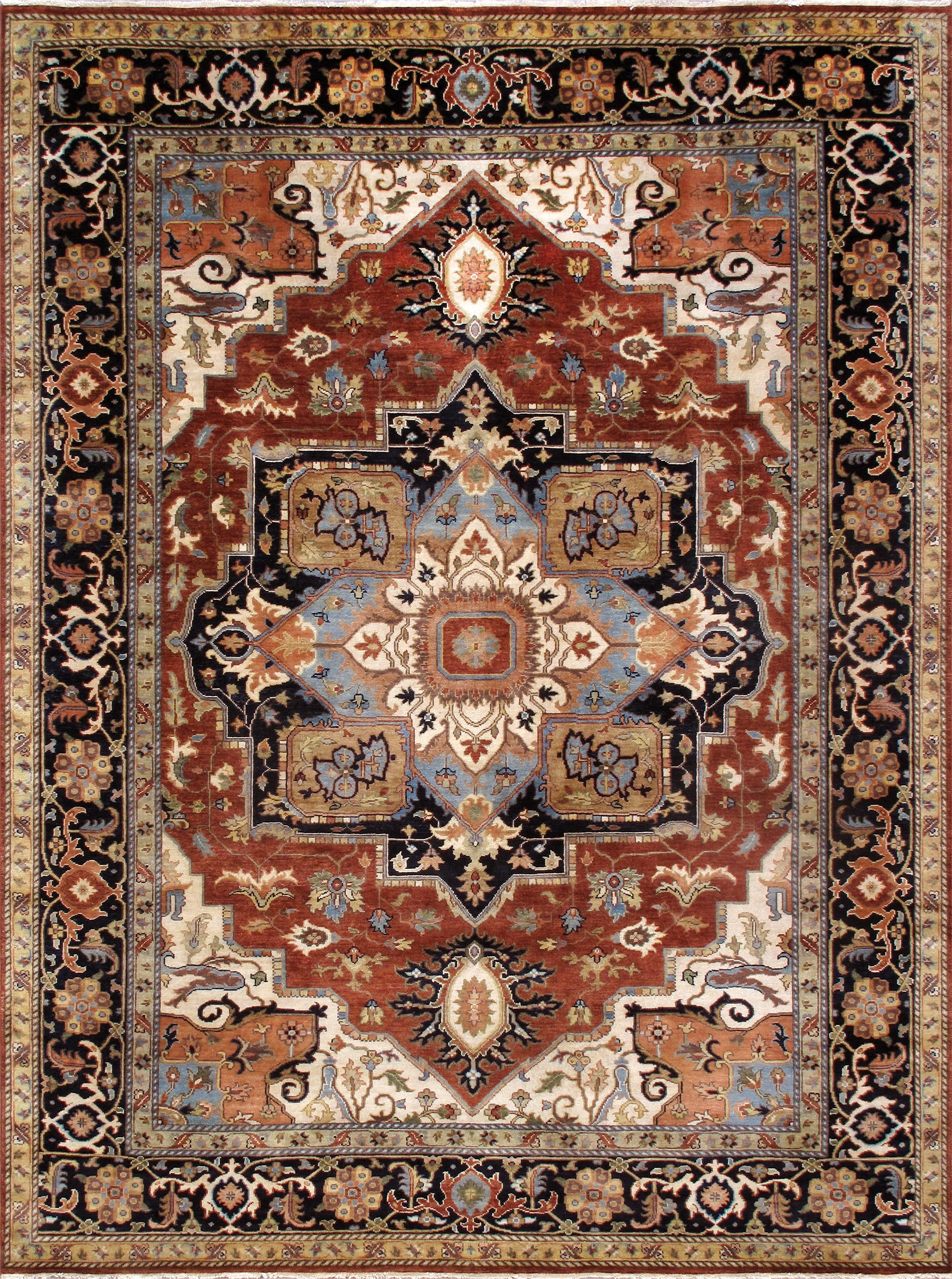 Pasargad Home Serapi 6' X 9' Hand-Knotted Wool Rust/Navy Rug - All Ages ...