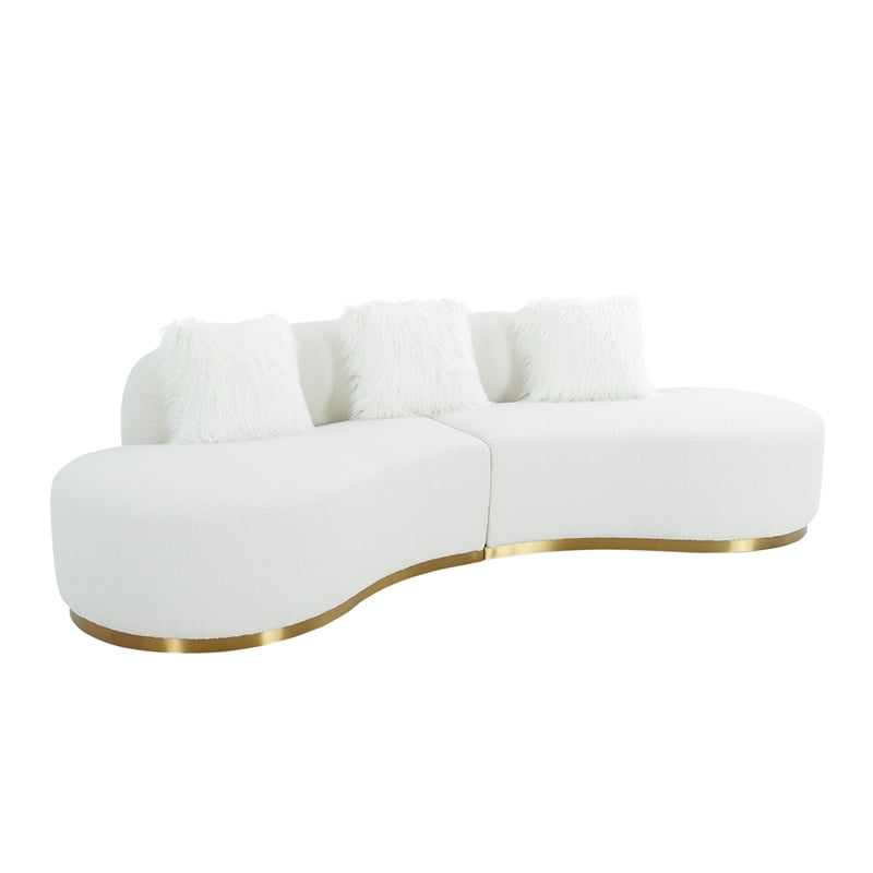 Pasargad Home Simona Collection Modern Curved Sofa with 3 Pillow - Walmart.com