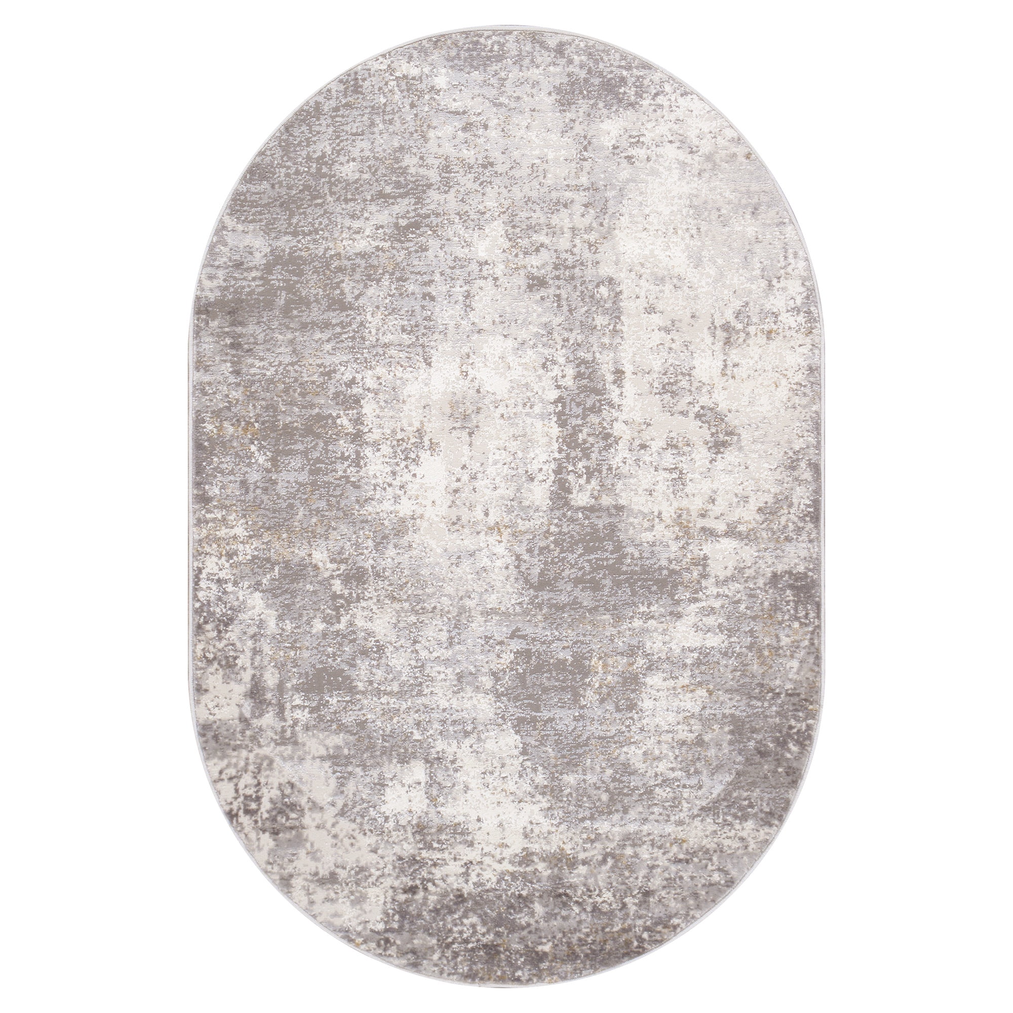 Pasargad Home Turkish Stella Design Power-Loomed Light Grey Oval Rug- 3 ...