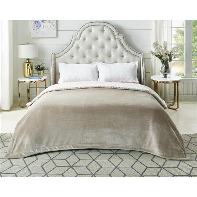 Pascal Flannel Reversible Sherpa Throw Blanket 60"x80", Taupe - Walmart ...