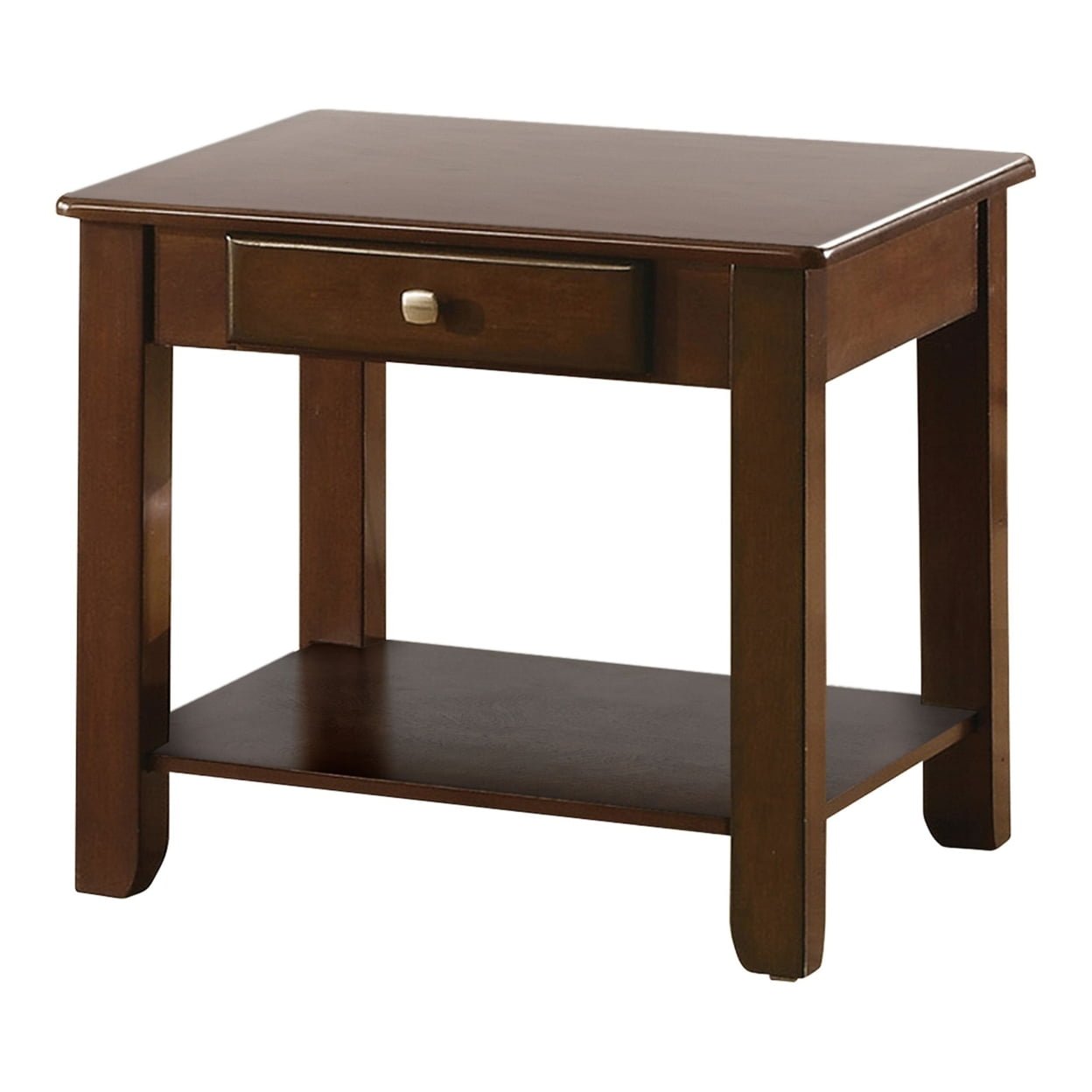 Paseo 23.75 in. Dark Cherry Rectangular Wood End Table with Drawer ...