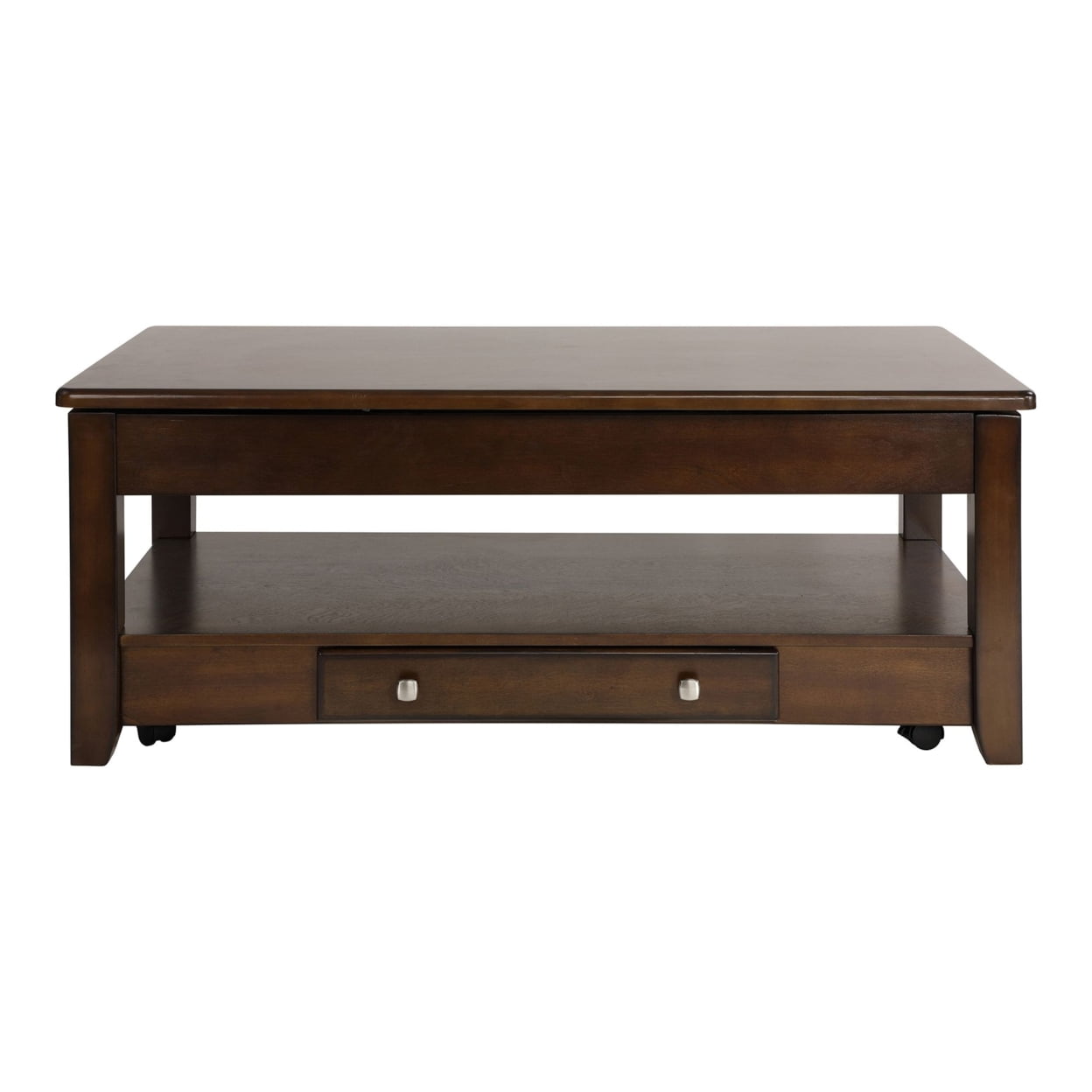 Paseo 48 in. Dark Cherry Rectangular Wood Coffee Table With Lift-Top ...