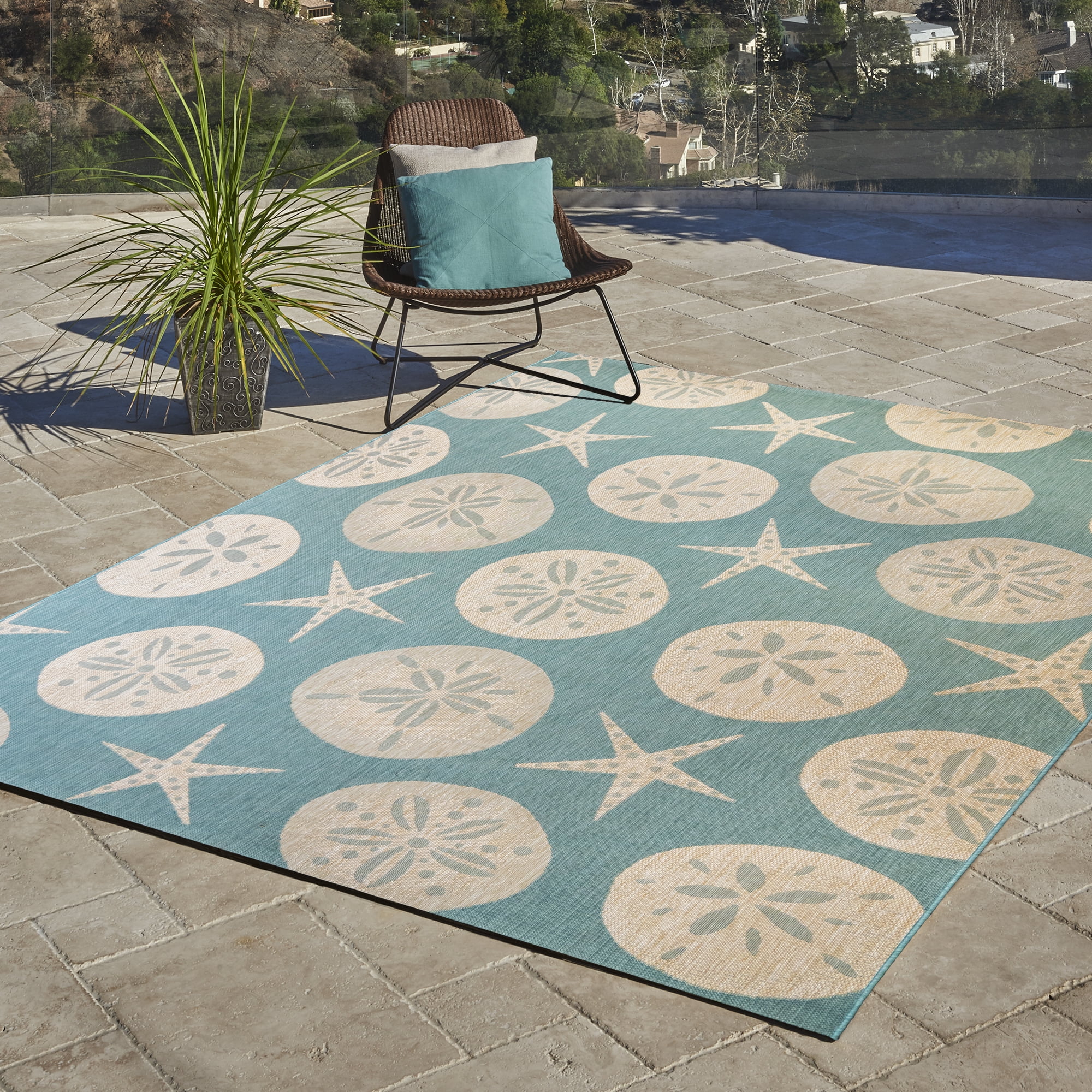 Paseo Starfish Outdoor/Indoor Rug, Assorted Sizes, Assorted Colors ...
