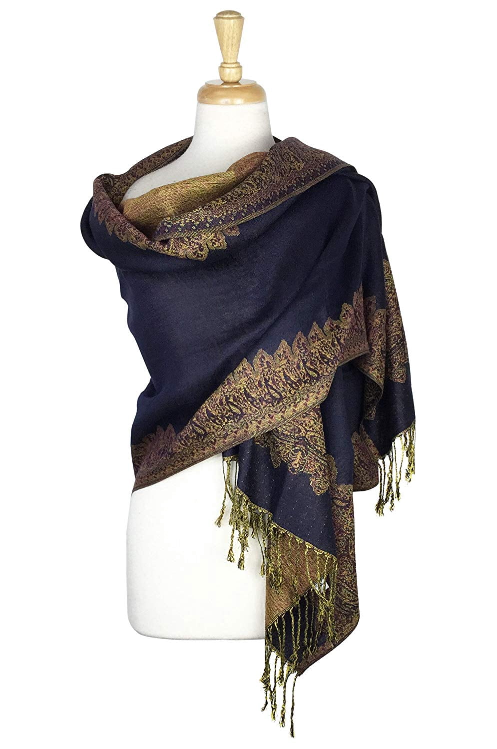 Pashmina Reversible Women's Pashmina Border Pattern Double Layered ...