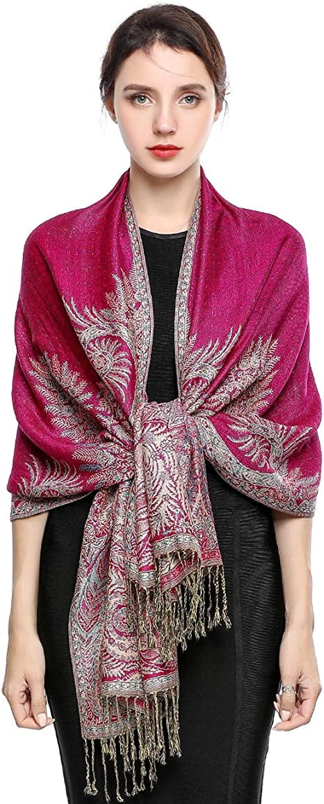 Pashmina Scarf Women Luxury Reversible Shawl Paisley Wrap Blanket Rave ...