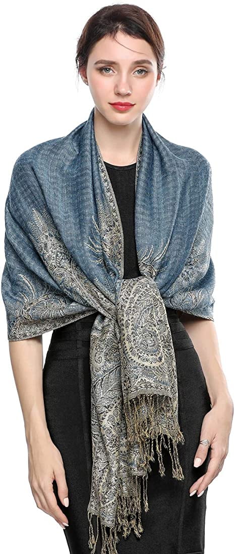 Pashmina Scarf Women Luxury Reversible Shawl Paisley Wrap Blanket Rave ...