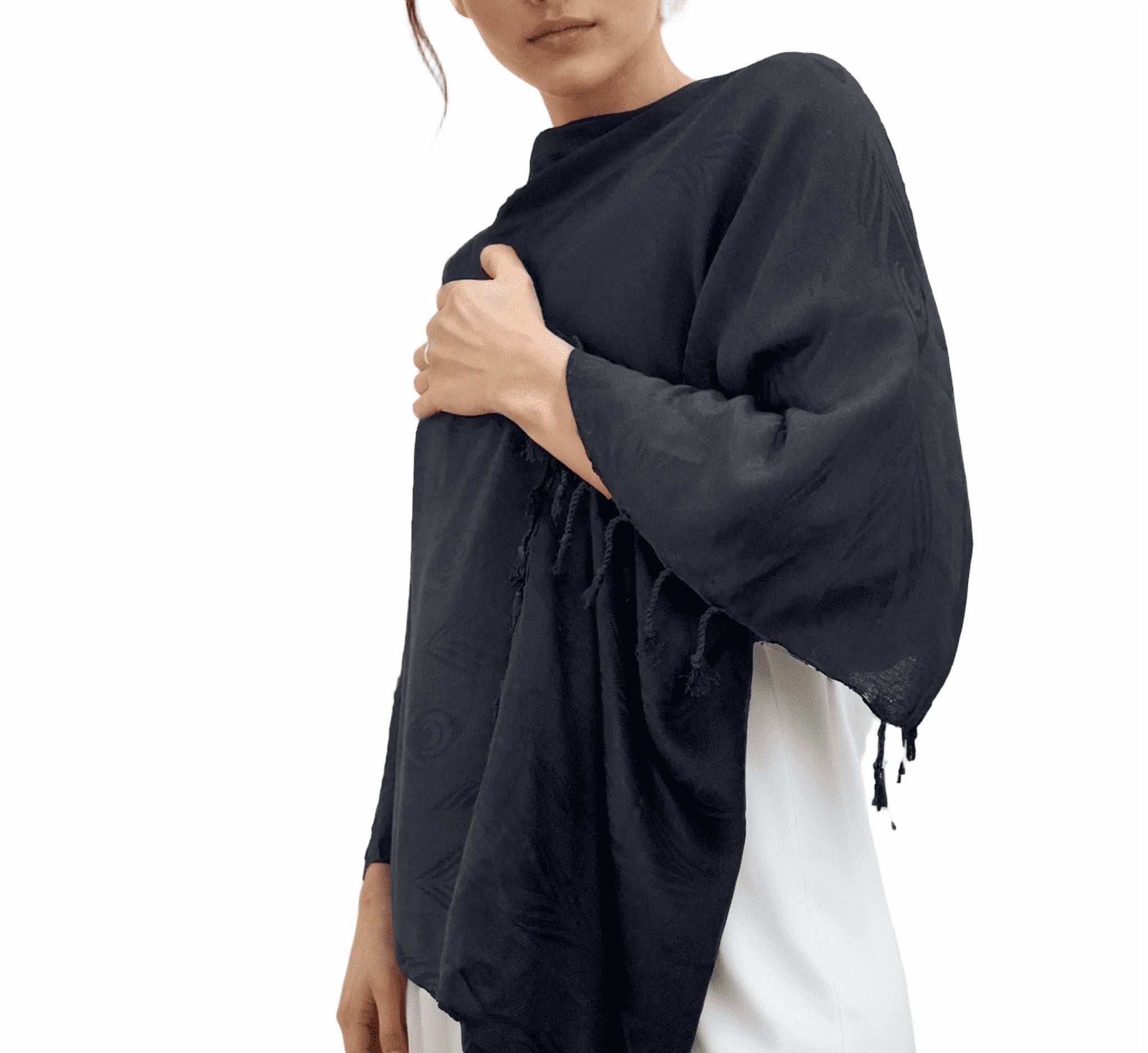 Anamira Reversible Design Women's Silk Wool Blend Shawl Scarf Wrap ...