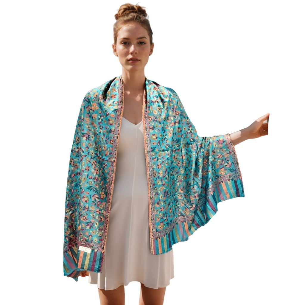 Pashmina Shawl Wrap, Scarf, travel shawl, Premium Blend of Silk and ...