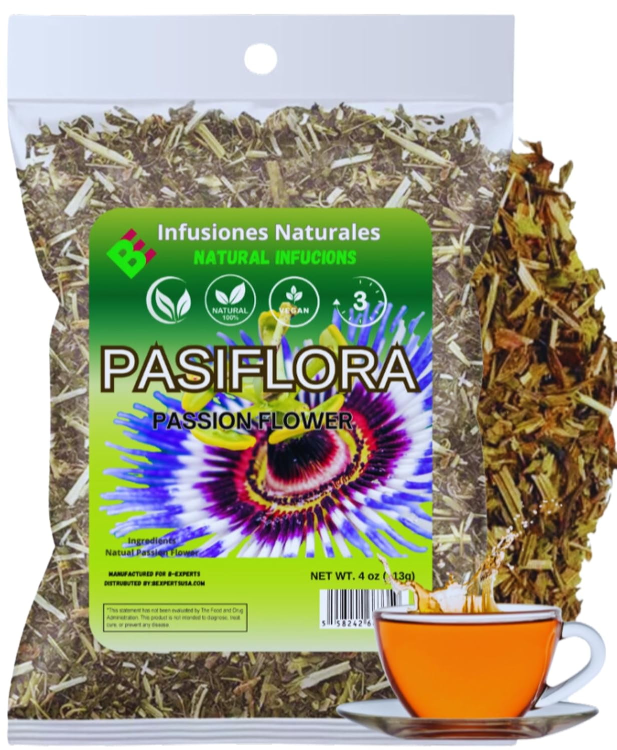 Pasiflora Tila Tea Linden Passionflower Tea, Quiere Te, Herbal Mix,4 oz ...