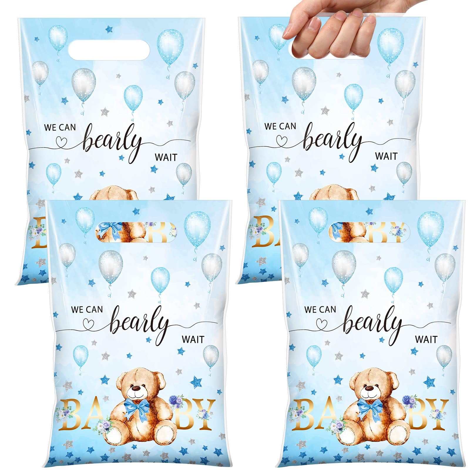 Pasimy 100 Pcs Bear TSF6 Baby Shower Treat Bags Birthday Party Favor ...