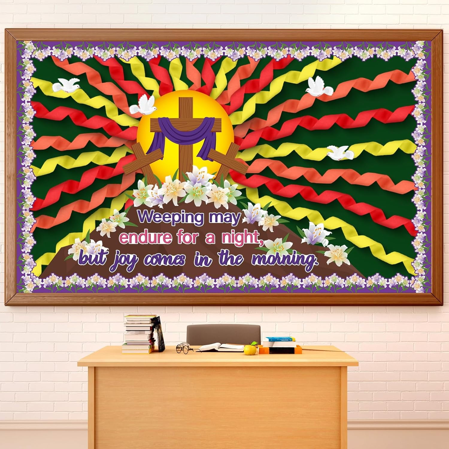 Pasimy 55 Pcs Christian Easter Bulletin Board Set DIY Easter Jesus ...