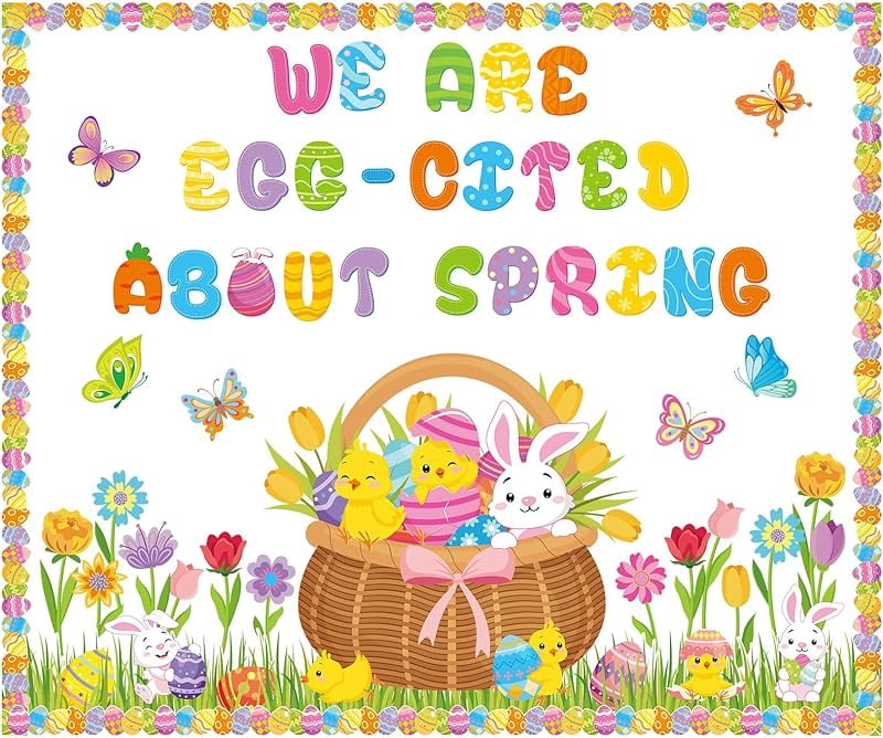Pasimy Easter Bulletin Board Decorations Set Christian Easter Classroom ...