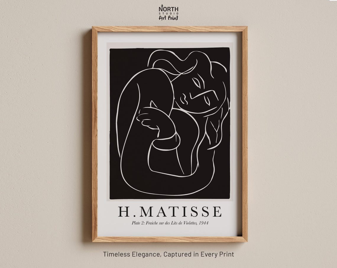 Pasiphaé Plate 2 Print, Henri Matisse Linocut Print, Reclining Figure, Black And White ...