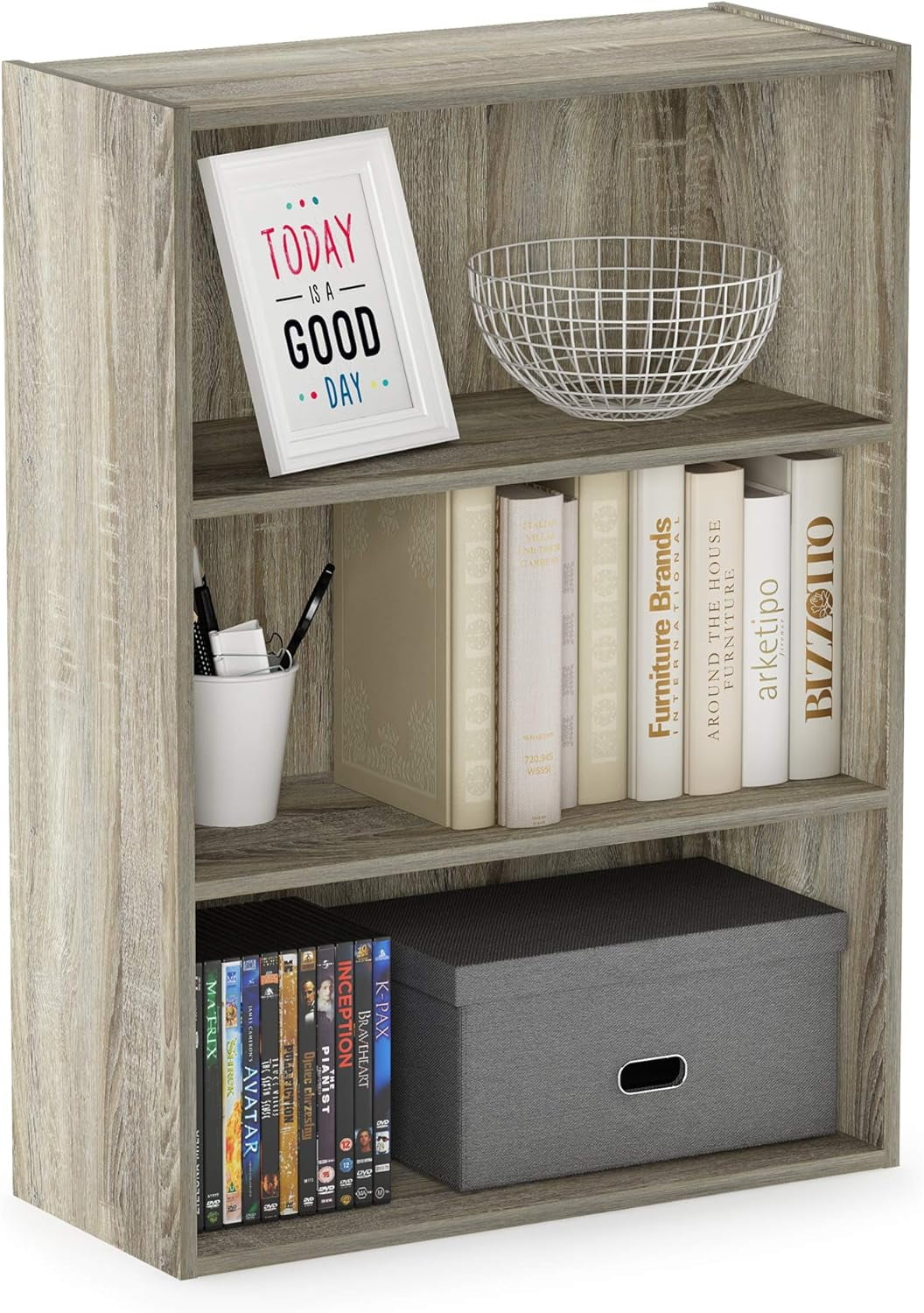 Pasir 3-Tier Open Shelf Bookcase, Plain White - Walmart.com