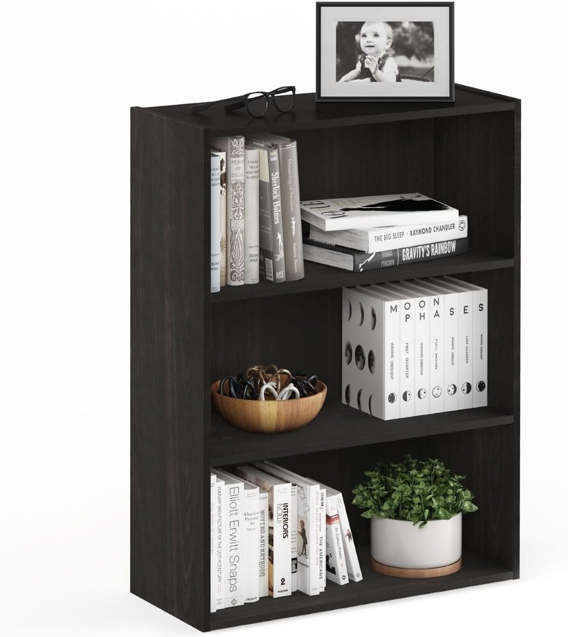 Pasir 3-Tier Open Shelf Bookcase, Plain White - Walmart.com
