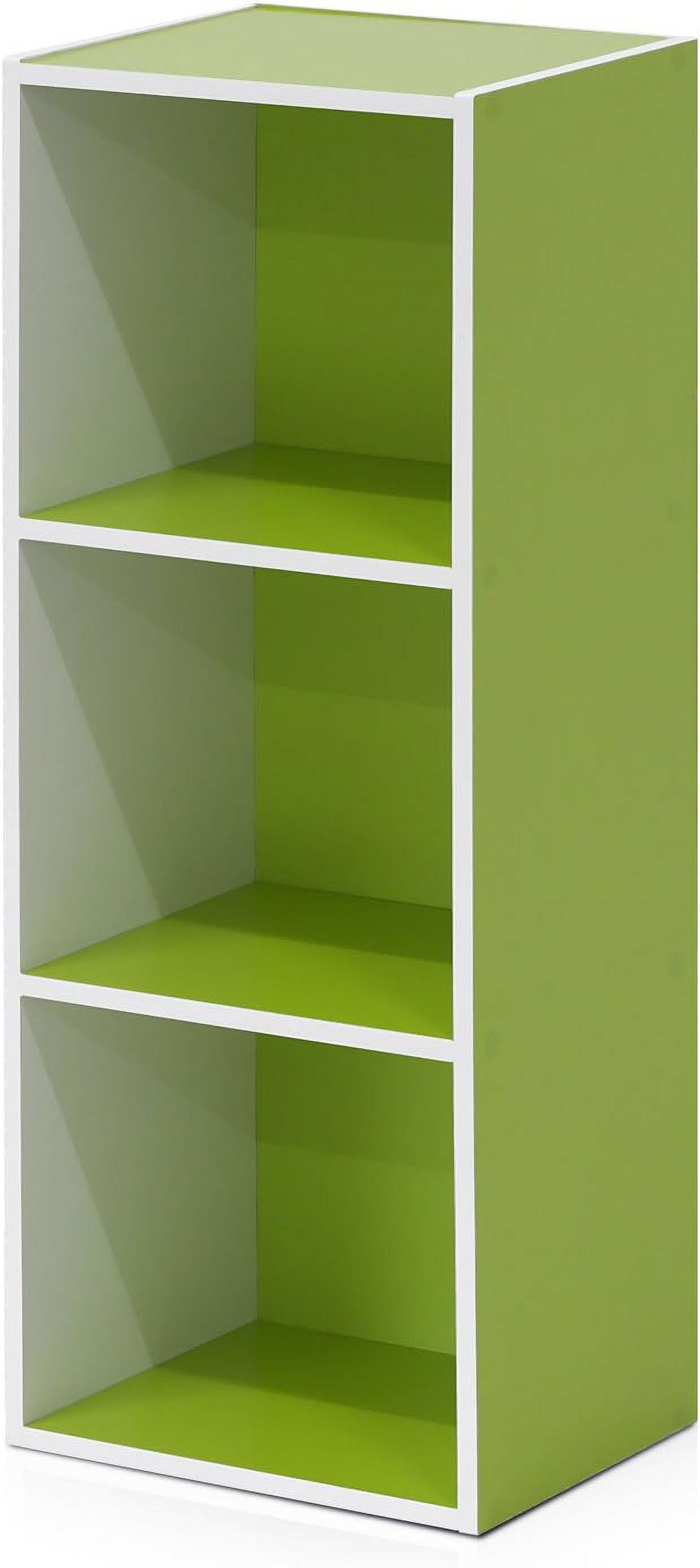 Pasir 3-Tier Open Shelf Bookcase, White/Green 11003WH/GR - Walmart.com