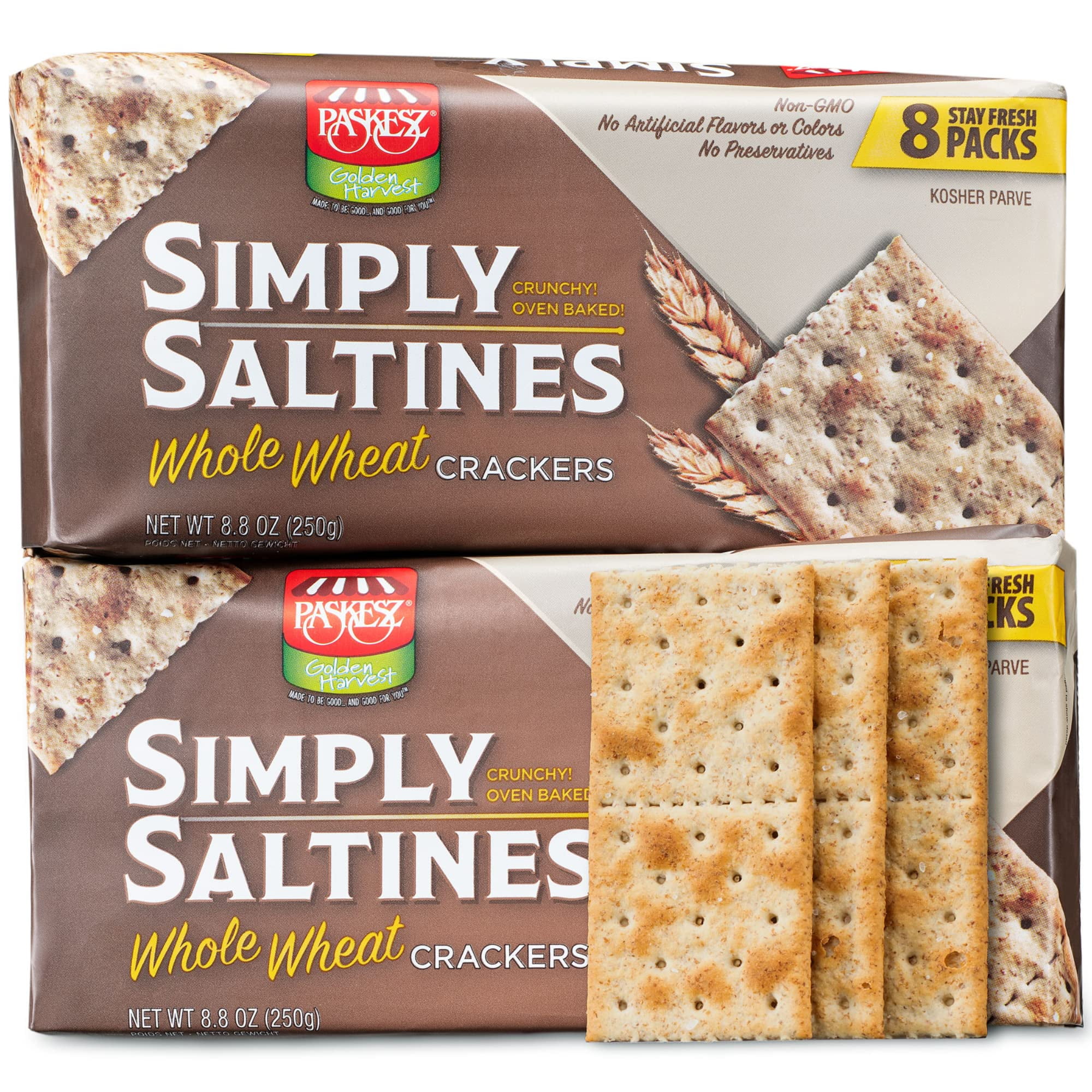 Paskesz Simply Saltines Crackers BCF26 - Whole Wheat Saltine Crackers ...